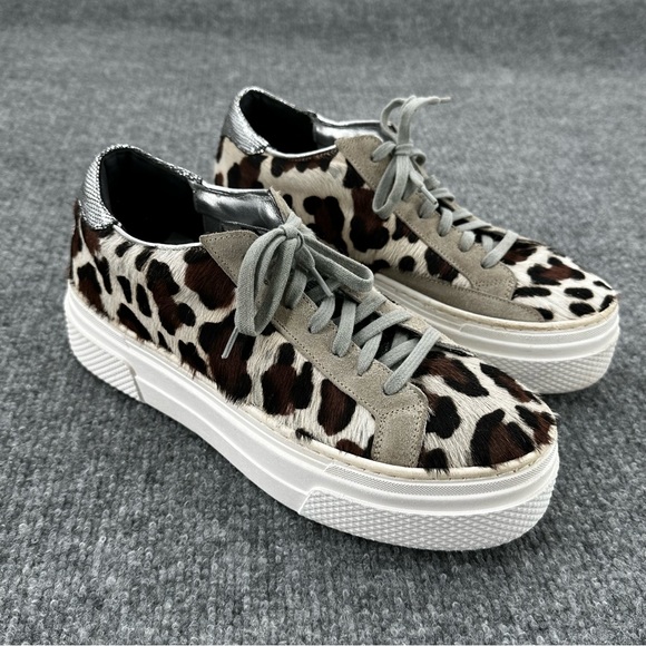 P448 | Shoes | P448 Calf Hair Leopard Platform Sneakers Sz 38 Low Top ...